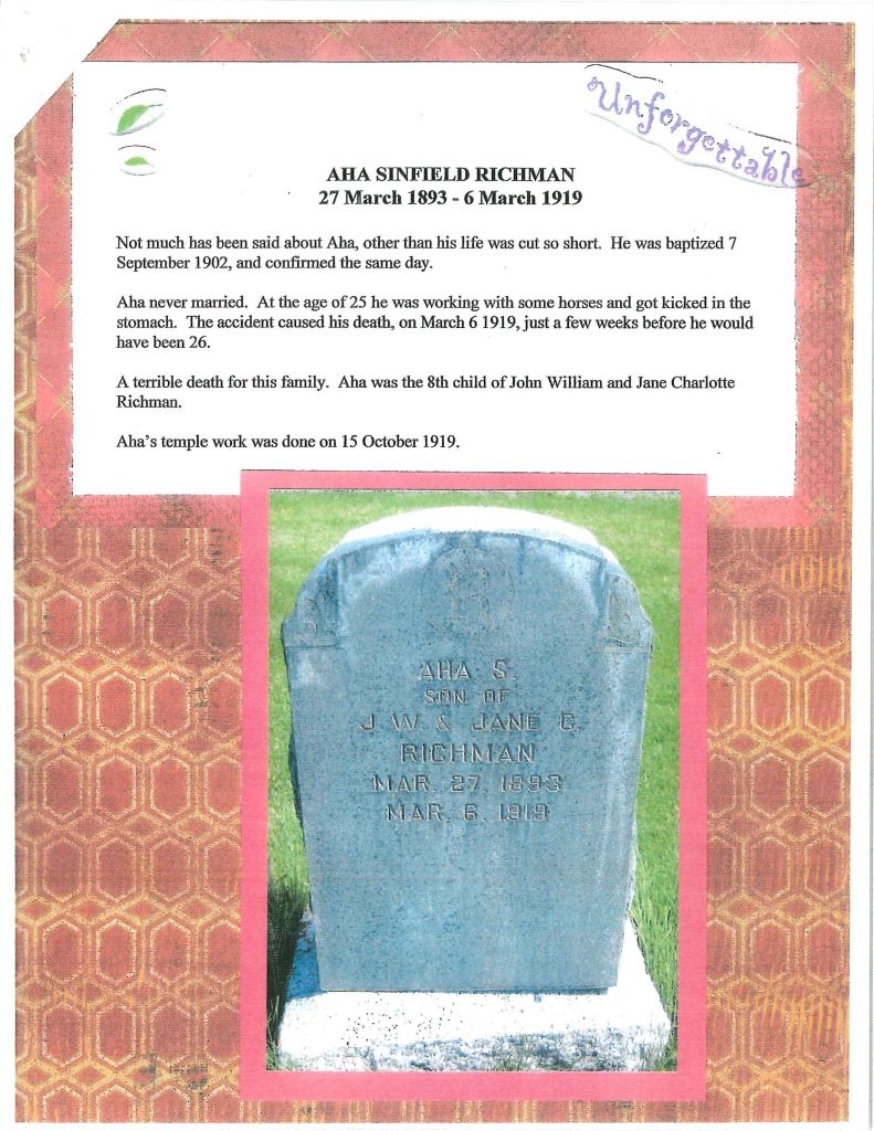 John William Richman & Jane Charlotte Sinfield | RichmanFamily.org